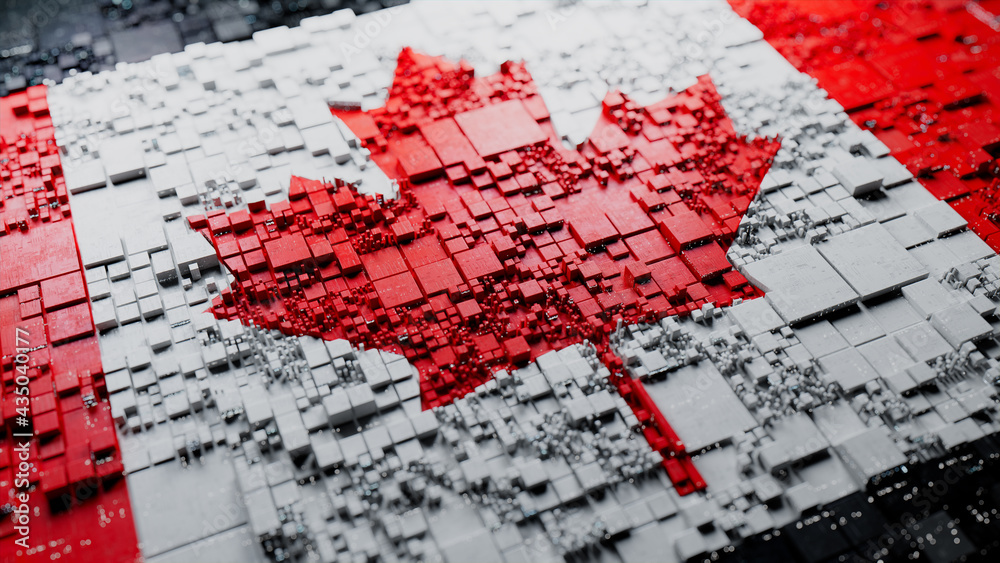 Flag of Canada rendered in a Futuristic 3D style. Canadian Innovation ...