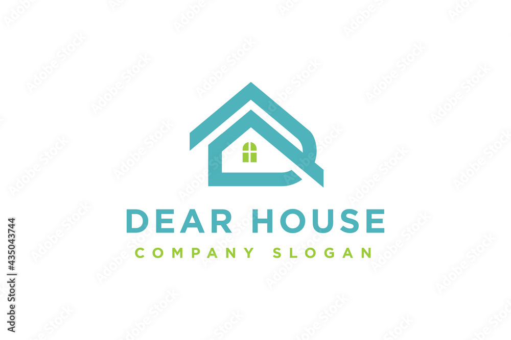 Initial letter D home,house company logo design vector illustration ...