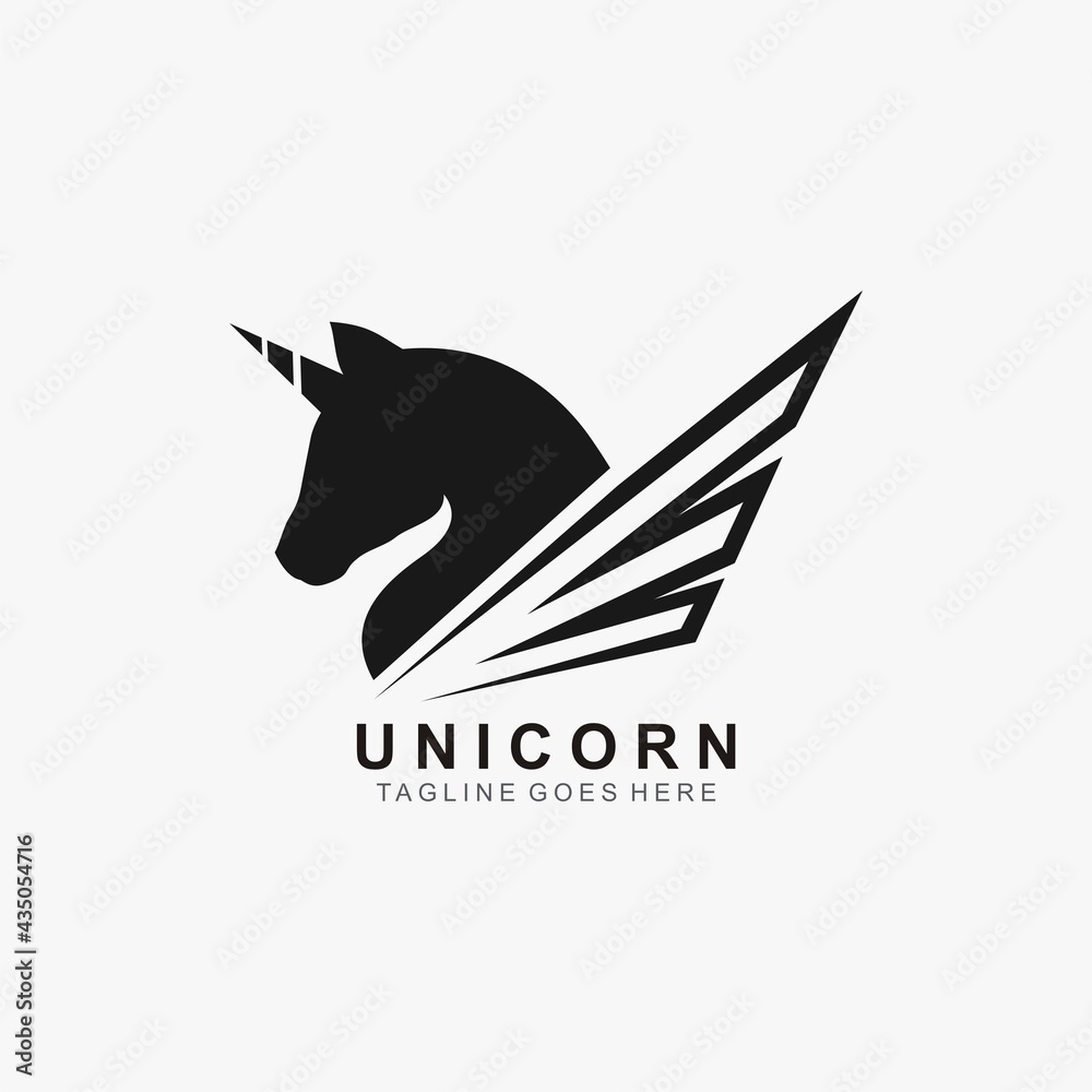 Unicorn logo design concept simple and elegant Stock Vector | Adobe Stock