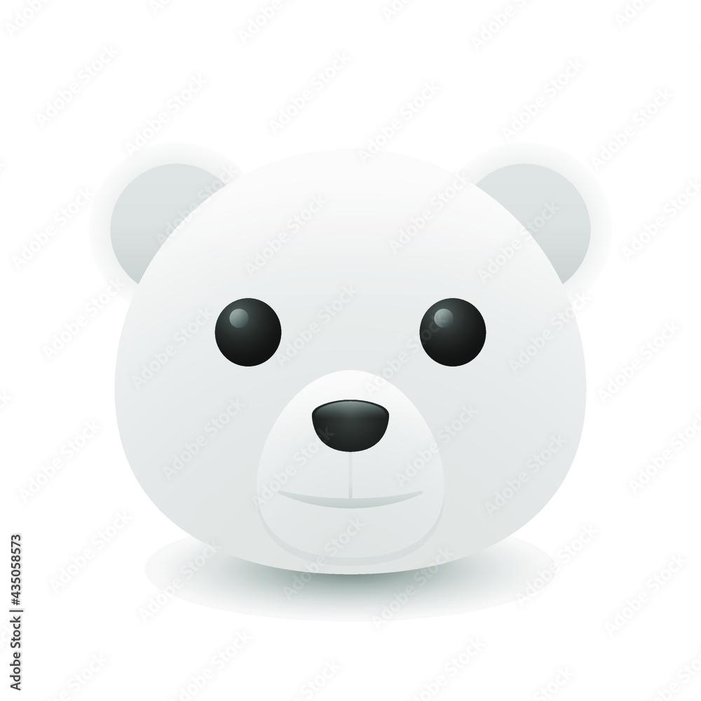 Bear Polar Animal Arctic Emoji Illustration Face. Vector Design Art ...