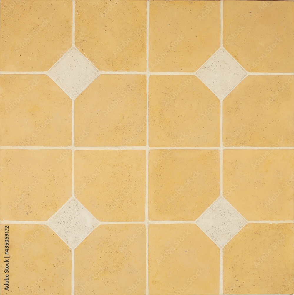 Seamless yellow cement tile texture with geometric design for floors ...