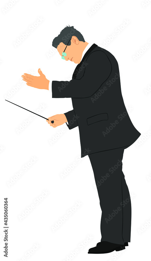 Music conductor vector illustration isolated on white background ...