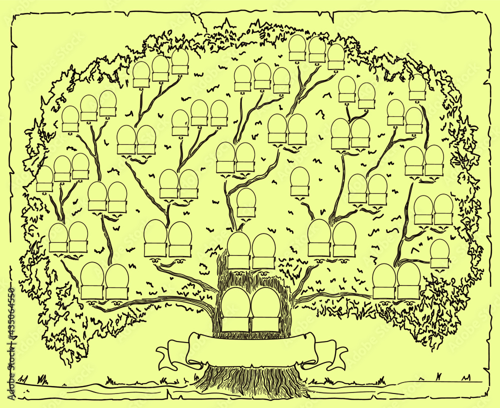 Family Tree Printable Vector Artwork Old Paper Generation Map With family-tree-printable-vector-artwork-old-paper-generation-map-with