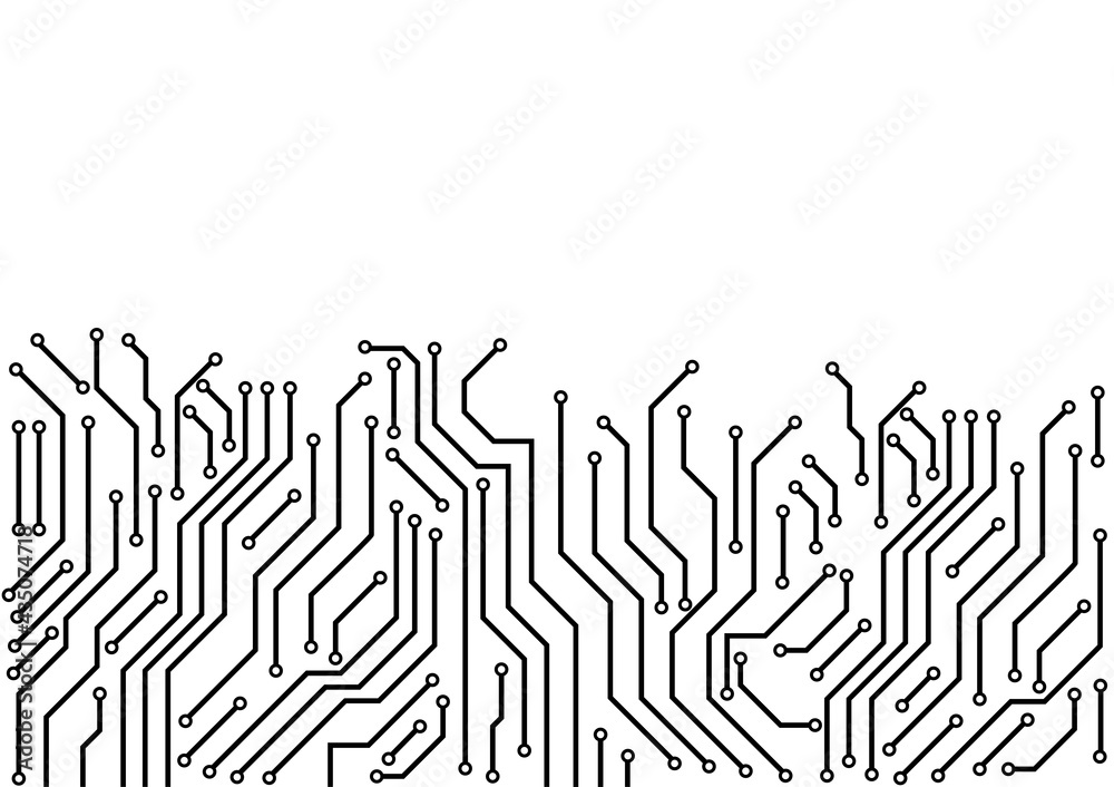 circuit board electronic or electrical line on white engineering ...