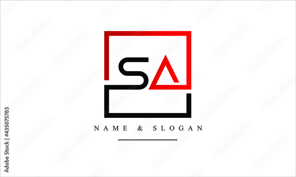 SA, AS, S, A abstract letters logo monogram Stock Vector | Adobe Stock