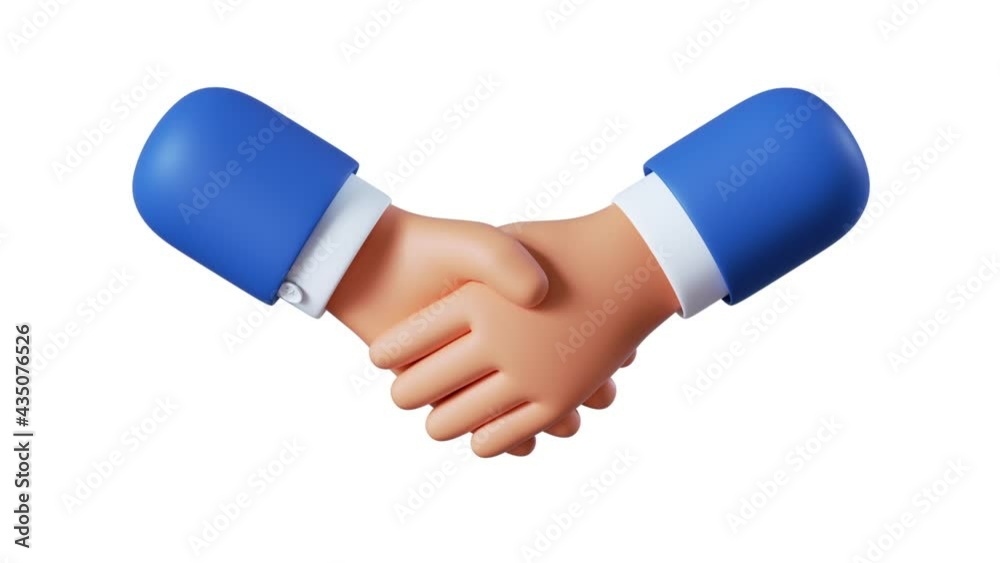 3d cartoon character handshake. Agreement concept. Animated business ...