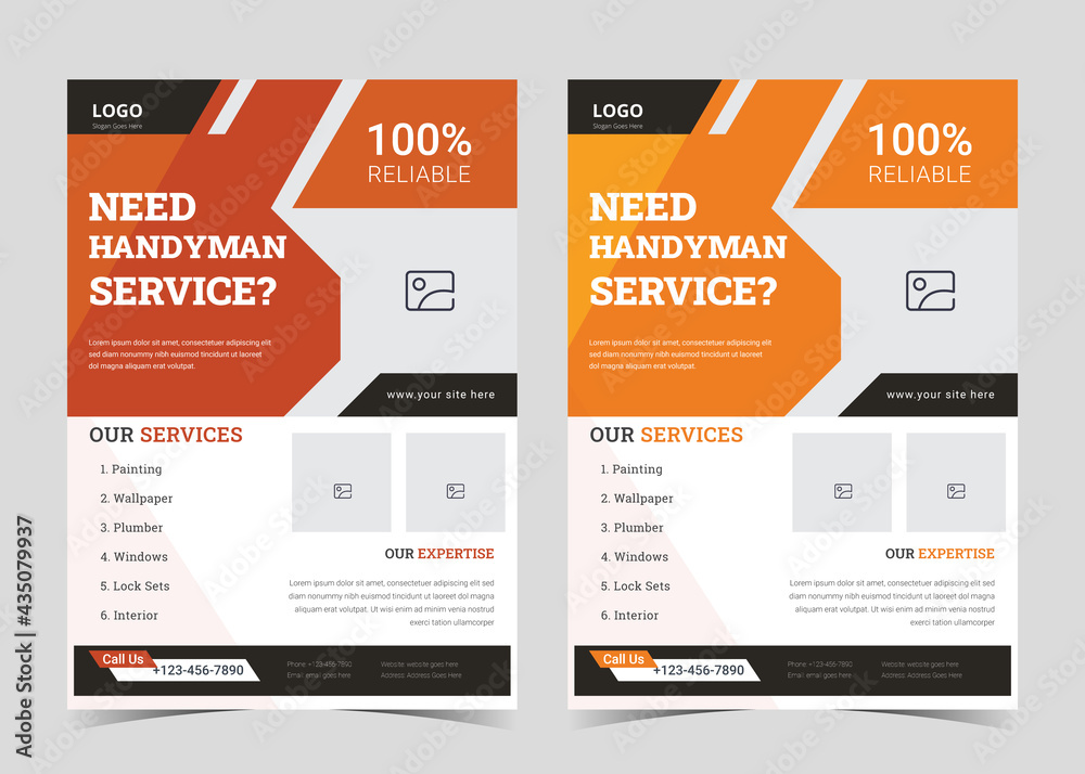 Home repair flyer. Handyman service leaflet. House repair handyman ...