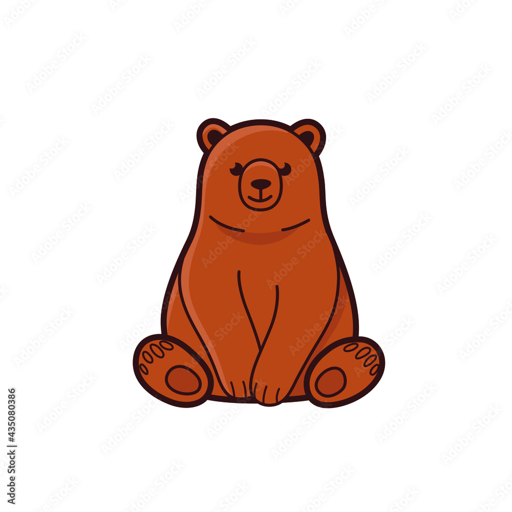 Cartoon bear, cute character for children. Vector illustration in ...
