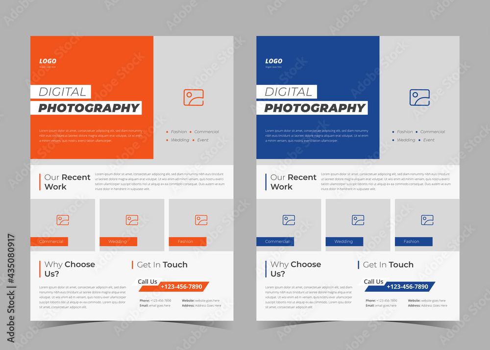 Photography flyer template. Photo studio leaflet design. Photography ...