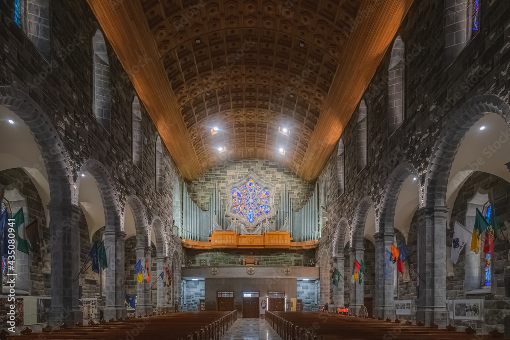 Vaulted ceiling and stone interior of Galway Cathedral, a Roman ...