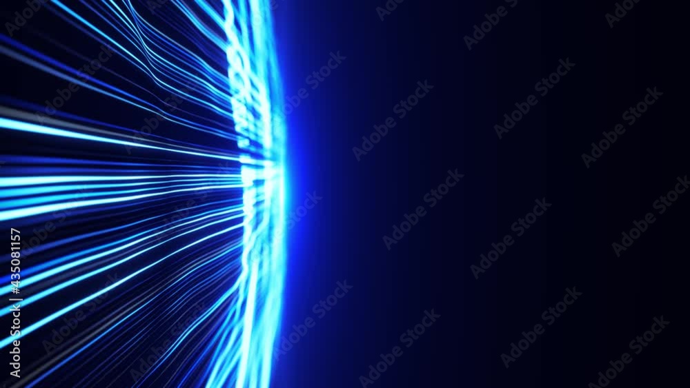 Abstract Flowing Particle Lines Data Concept Background Loop/ 4k ...