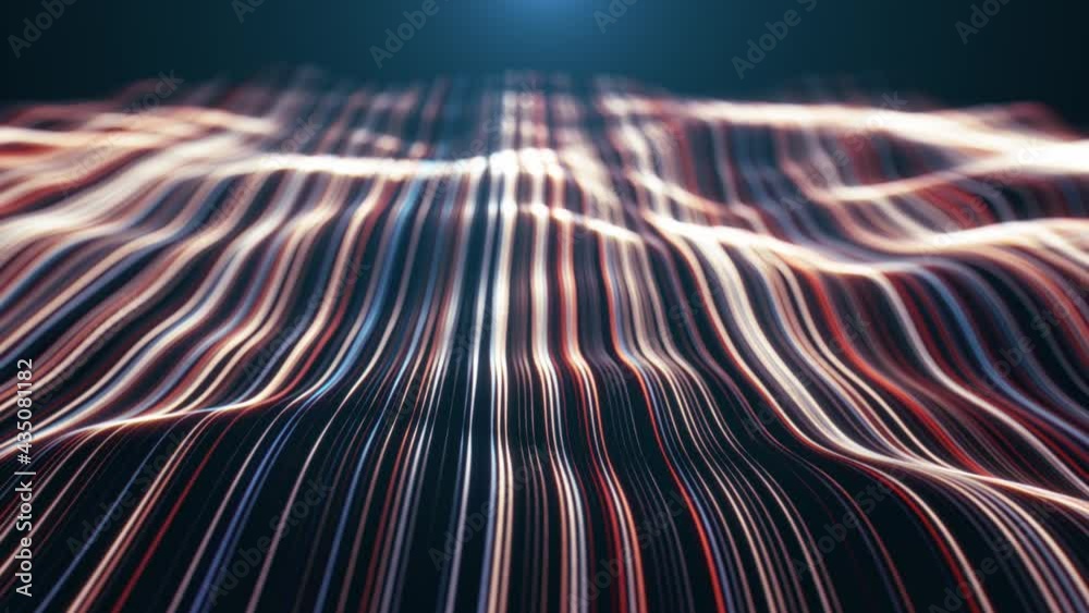 Abstract Flowing Particle Lines Data Concept Background Loop/ 4k ...