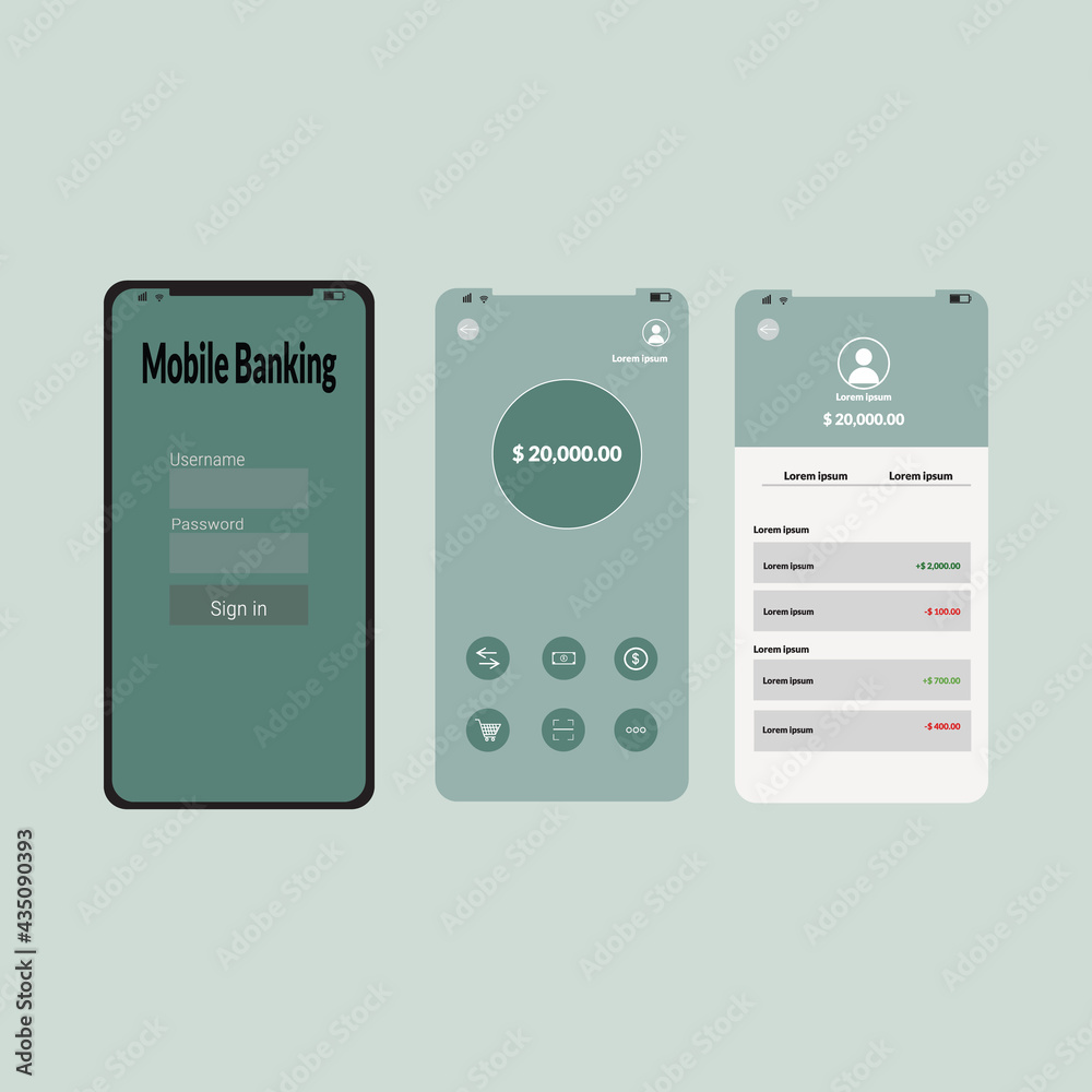 Design mock up Mobile Banking App simulated Screens for Mobile or ...