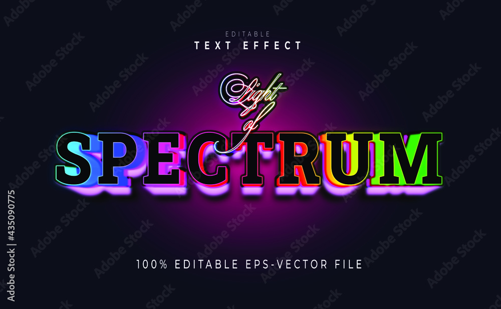 editable modern 3d spectrum text effect .logo text.logo text ...