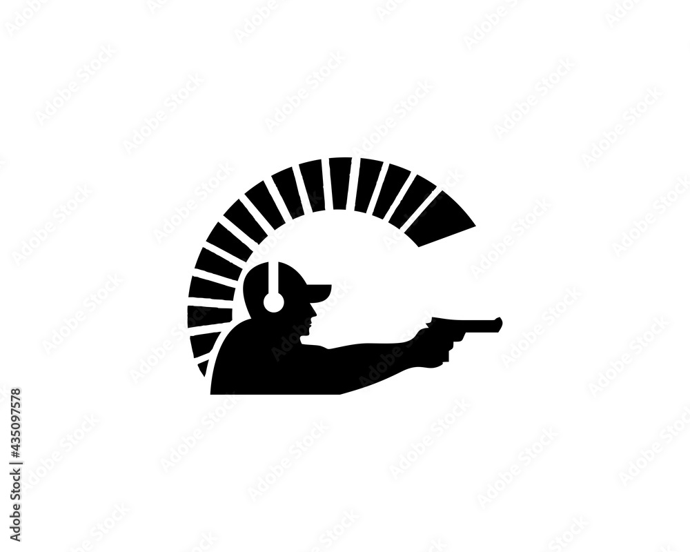 warrior shooting gun logo vector Stock Vector | Adobe Stock