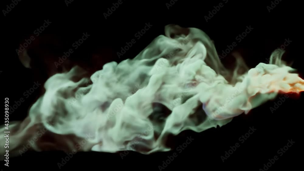colorful smoke stream on a black studio background can be separated or ...