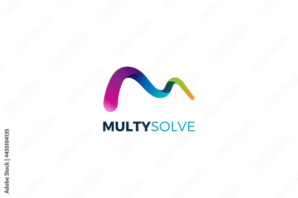 Letter m wave house logo design Stock Vector | Adobe Stock