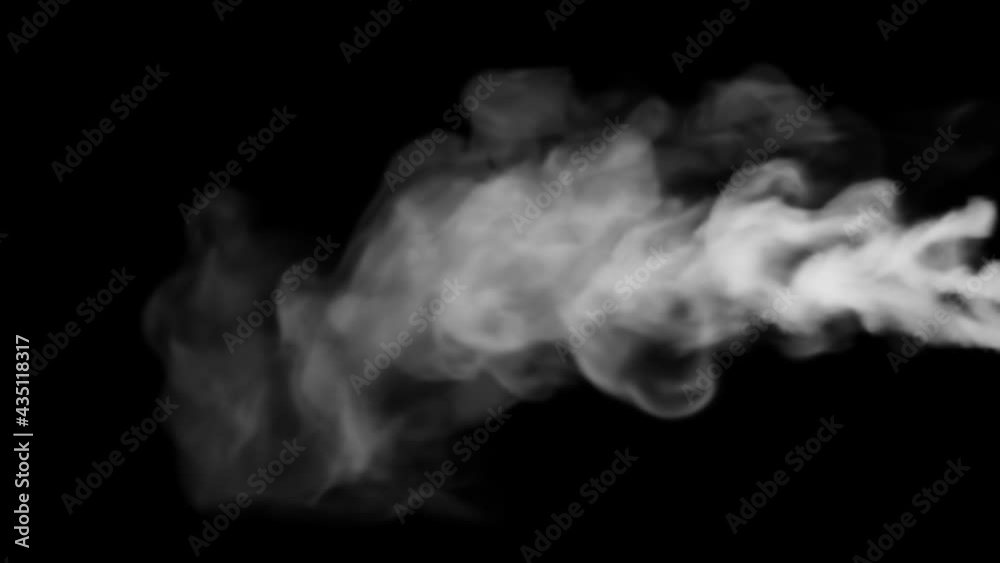smoke stream on a black studio background can be separated or used ...