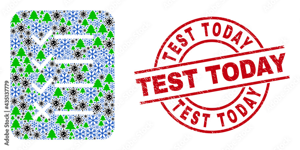 Winter Covid-2019 collage task list page, and unclean Test Today red ...