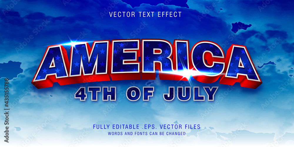 America text style effect fully editable vector Stock Vector | Adobe Stock