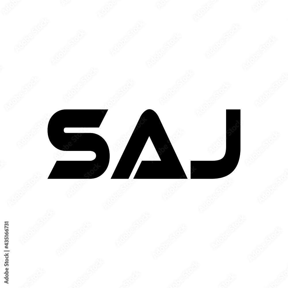 SAJ letter logo design with white background in illustrator, vector ...