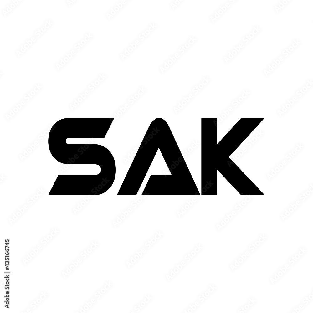 SAK letter logo design with white background in illustrator, vector ...
