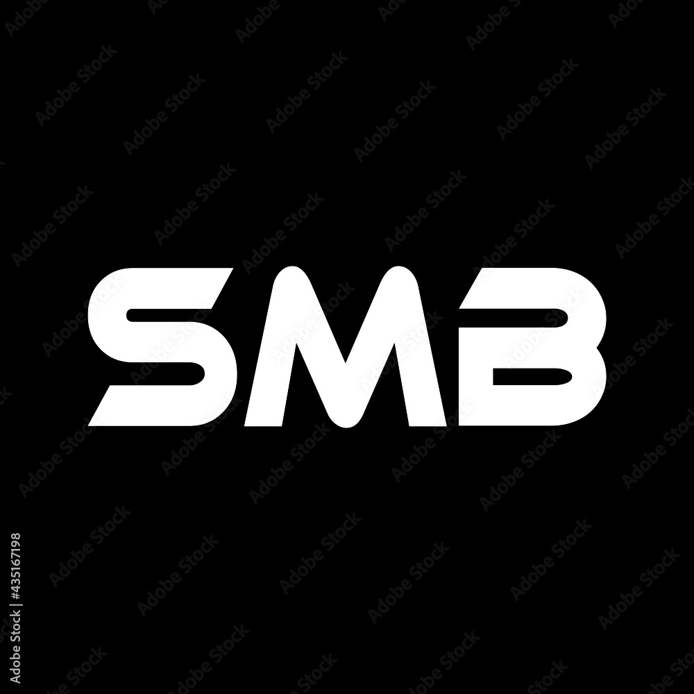 SMB letter logo design with black background in illustrator, vector ...