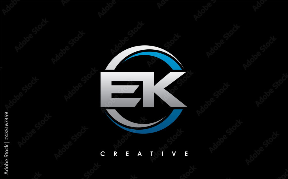 EK Letter Initial Logo Design Template Vector Illustration Stock Vector ...