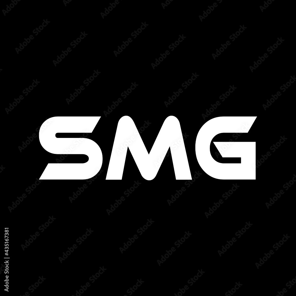SMG letter logo design with black background in illustrator, vector ...