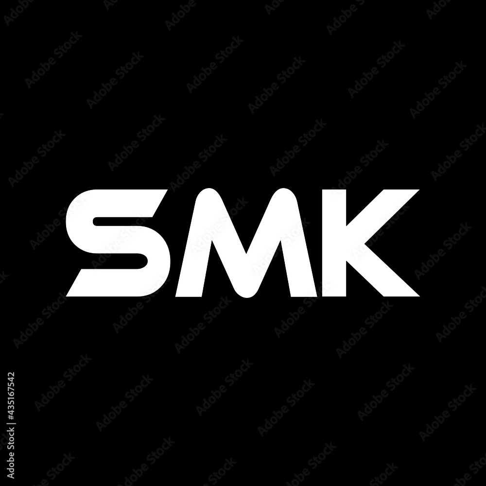 SMK letter logo design with black background in illustrator, vector ...