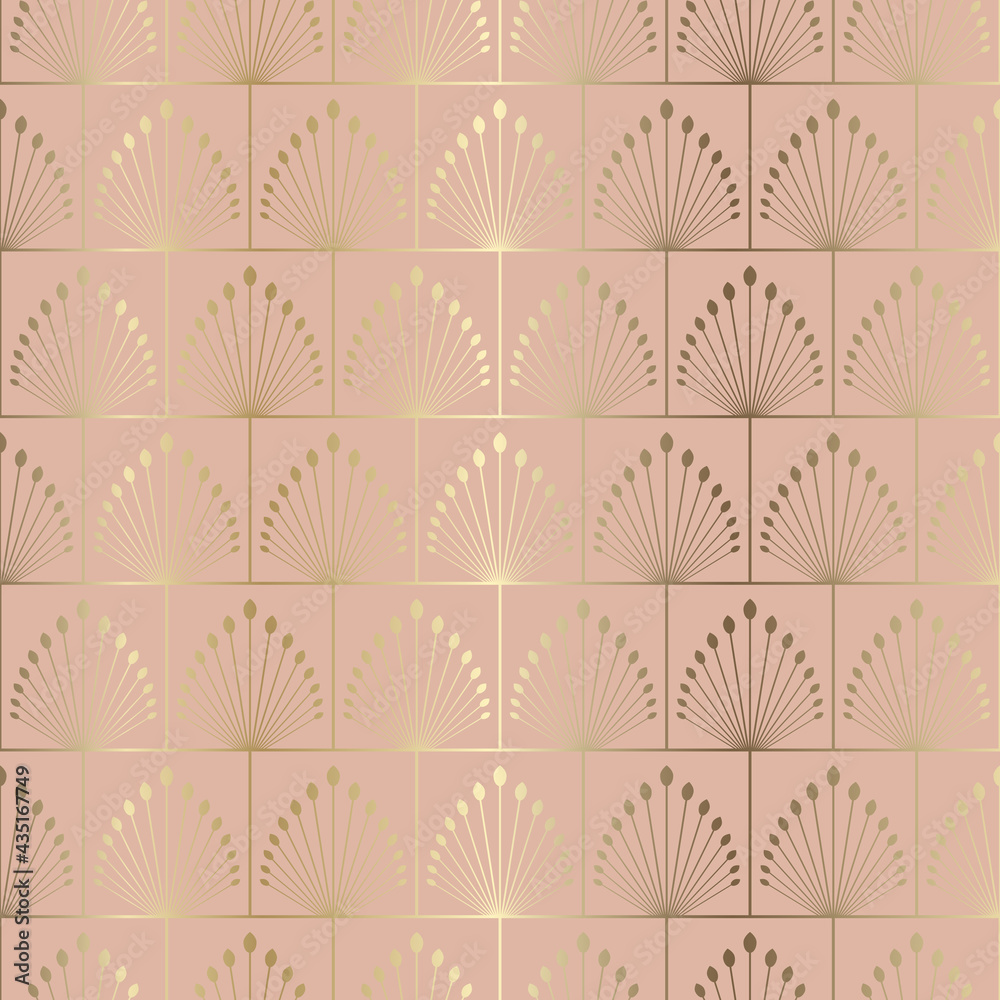 Art deco style seamless tiled pattern background wall mural wallpaper ...