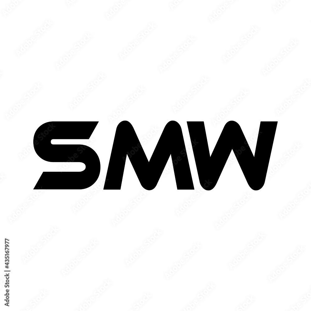 SMW letter logo design with white background in illustrator, vector ...