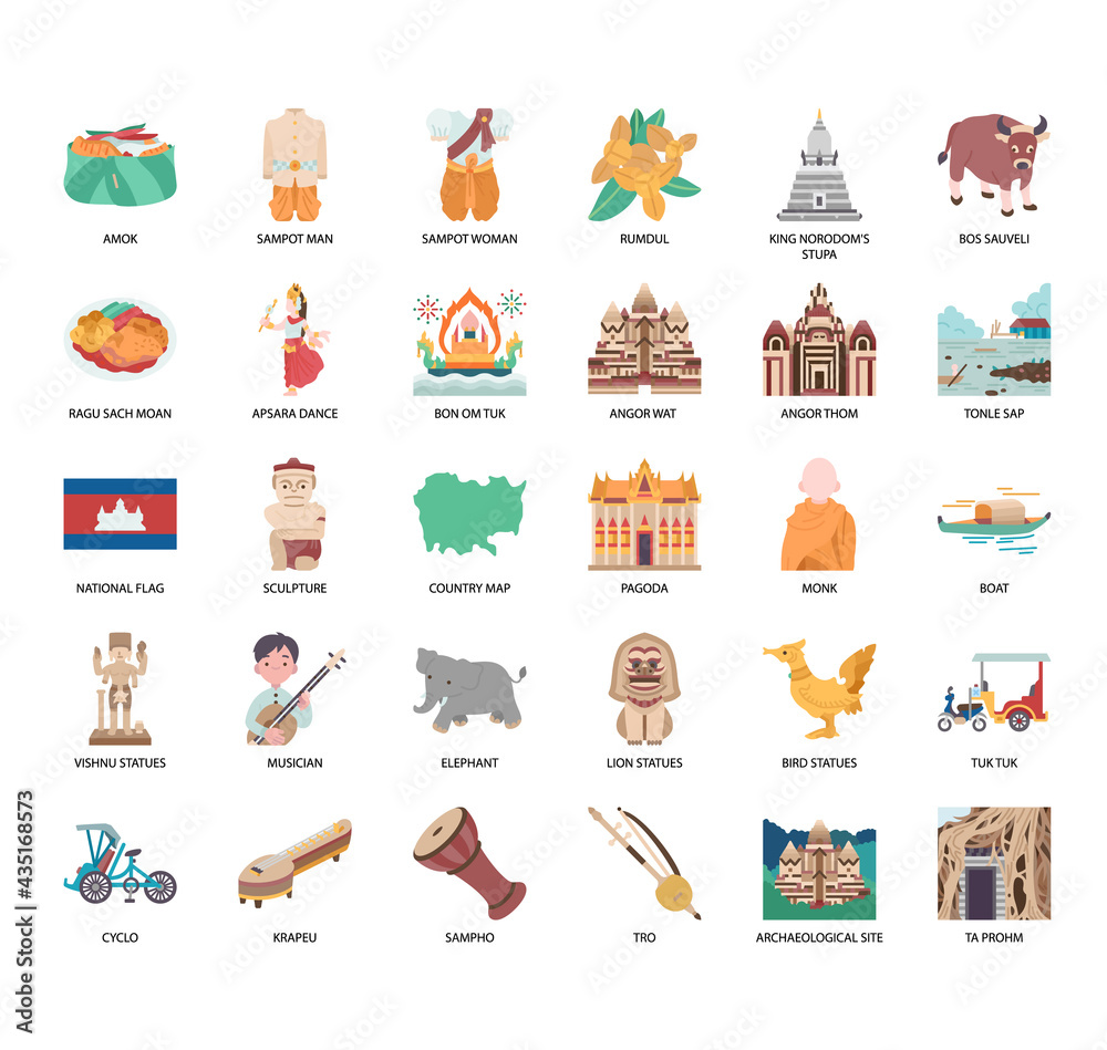 Cambodia symbol , Thin Line and Pixel Perfect Icons Stock Vector ...