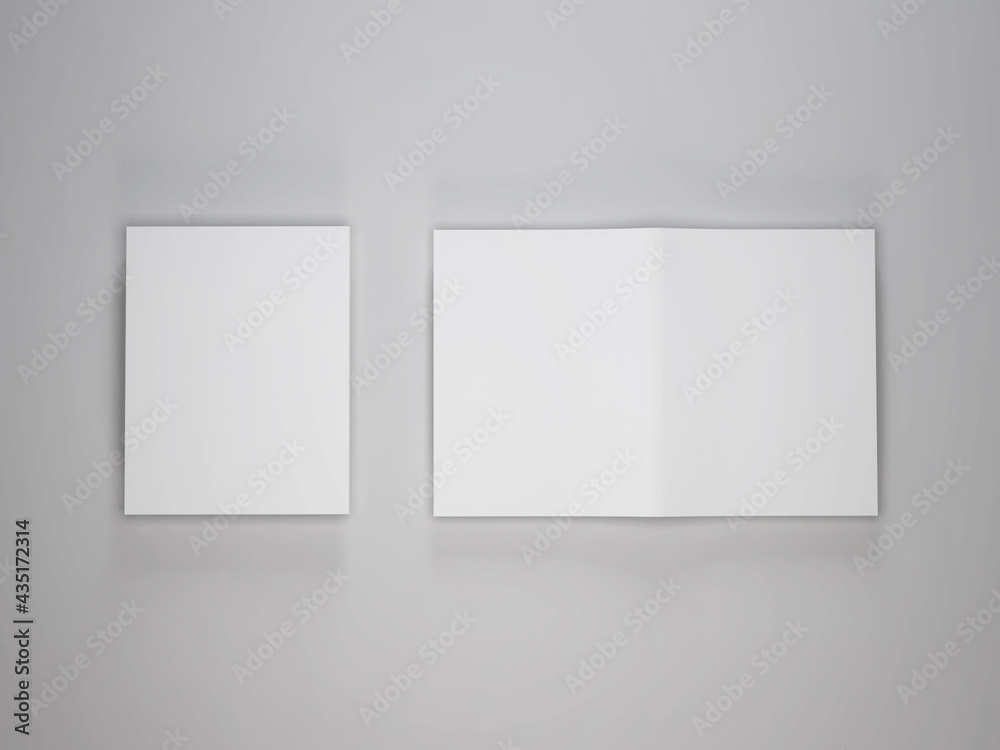 Magazine Paper Brochure 3D Illustration Mockup Scene Stock Illustration ...