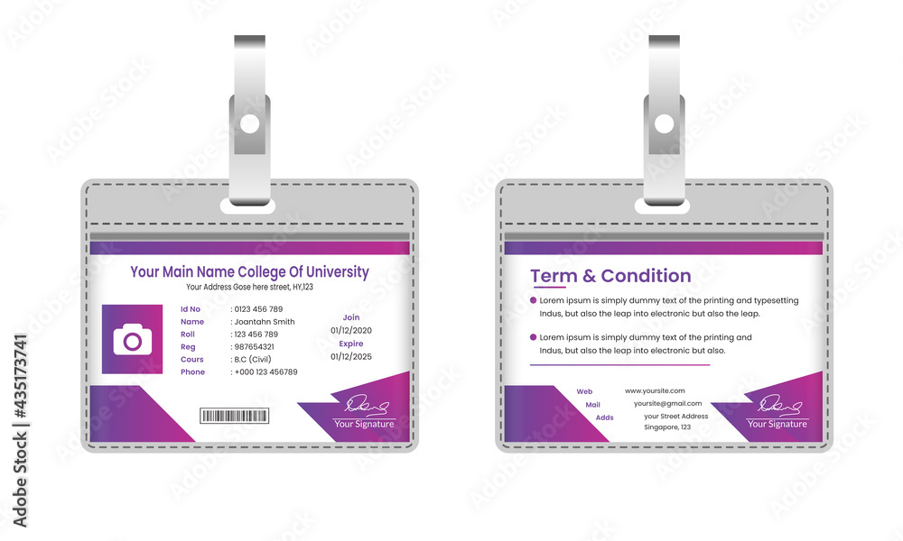 id card design, office id card design, agency id card design template ...