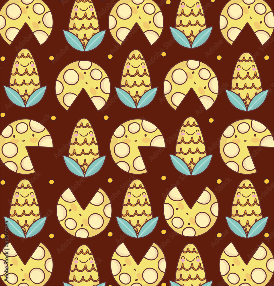 cartoon corn pattern Stock Vector | Adobe Stock