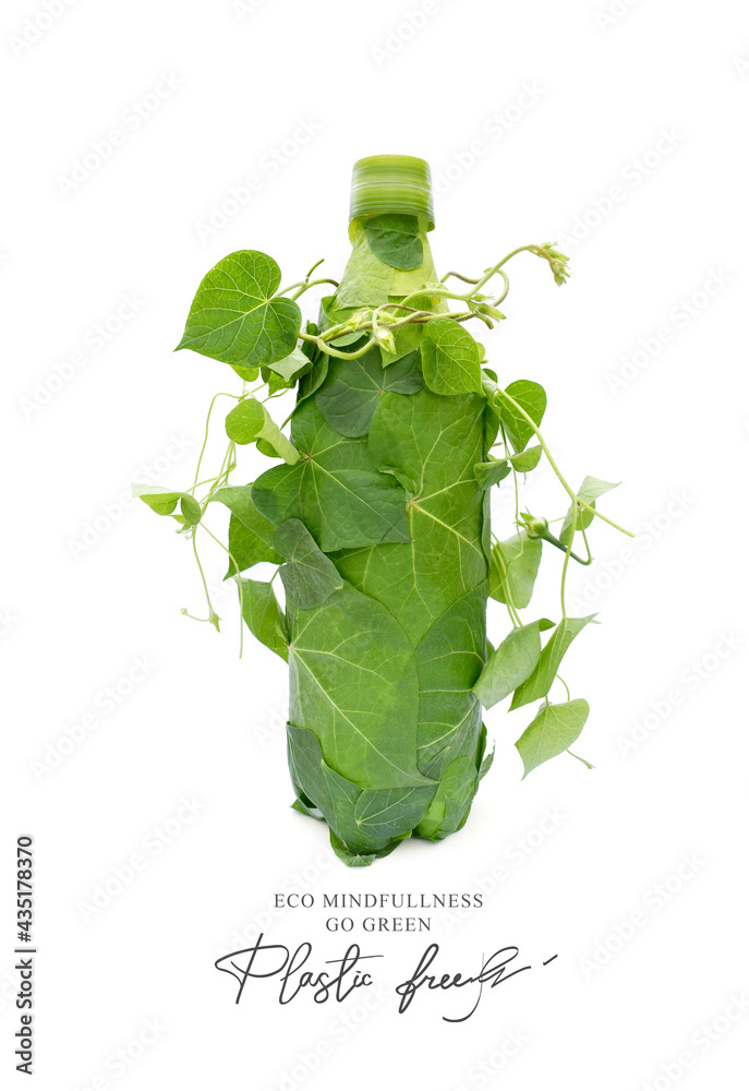 Plastic free. Ecological poster. Say NO to plastic. Ban plastic ...