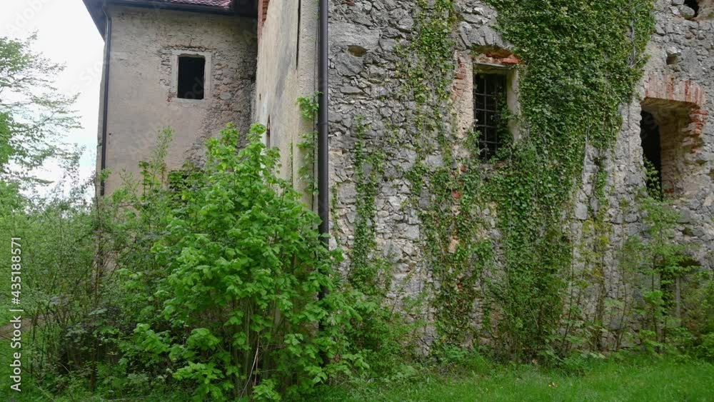 Old abandoned renaissance building in remote village. Historic mansion ...