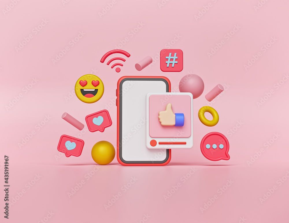 Pink Social Media Icons