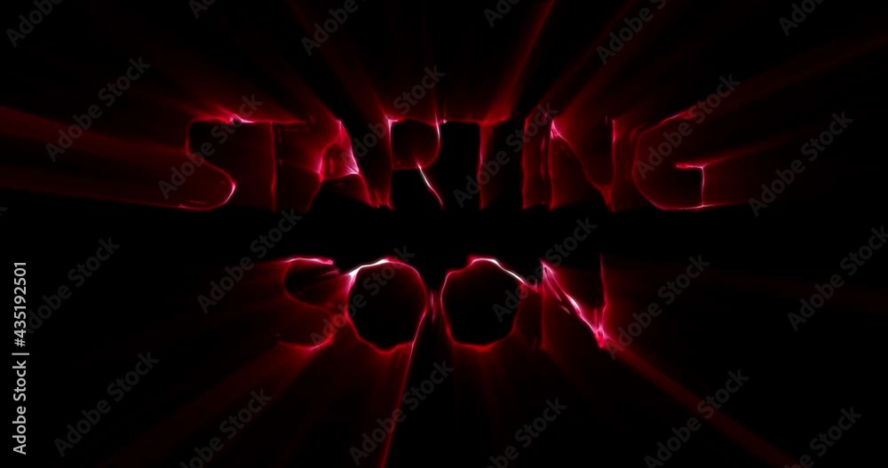 An endlessly looped black background with a scary STARTING SOON text ...