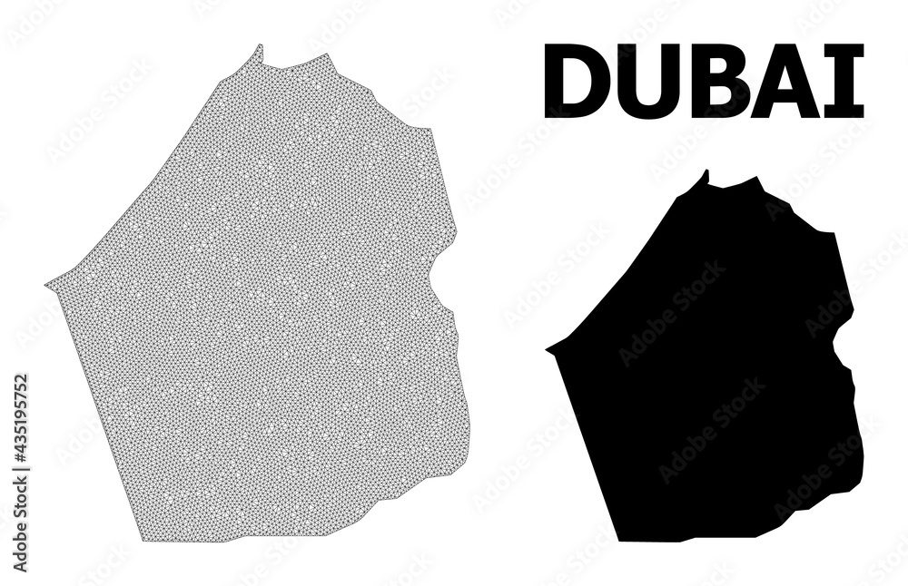 Polygonal mesh map of Dubai Emirate in high detail resolution. Mesh ...