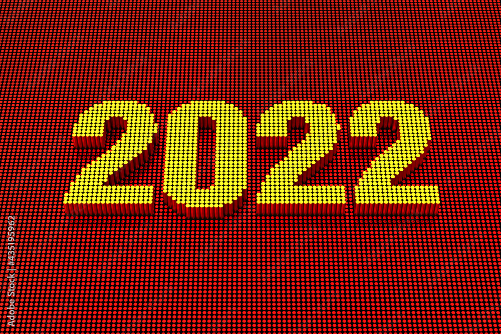 Pixel Art Style 2022. 3d Rendering Stock Illustration | Adobe Stock