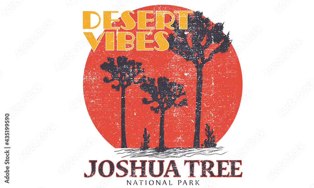 Joshua tree vector design for apparel and others. Desert National park ...