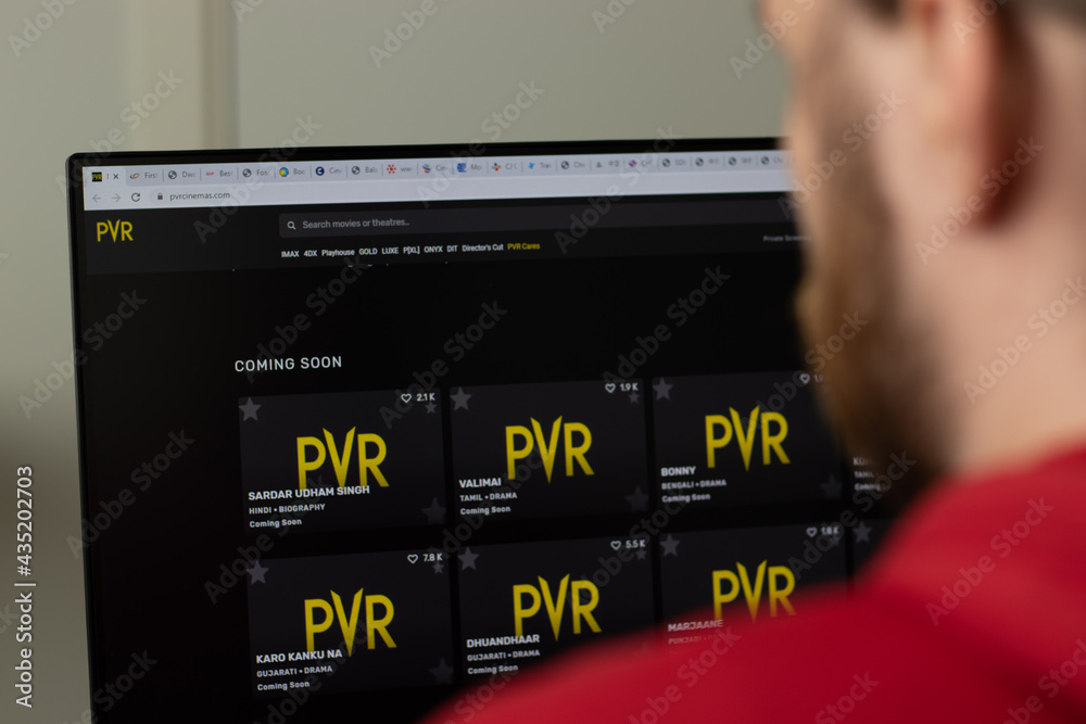New York, USA - 1 May 2021: PVR Cinemas company website with logo on ...