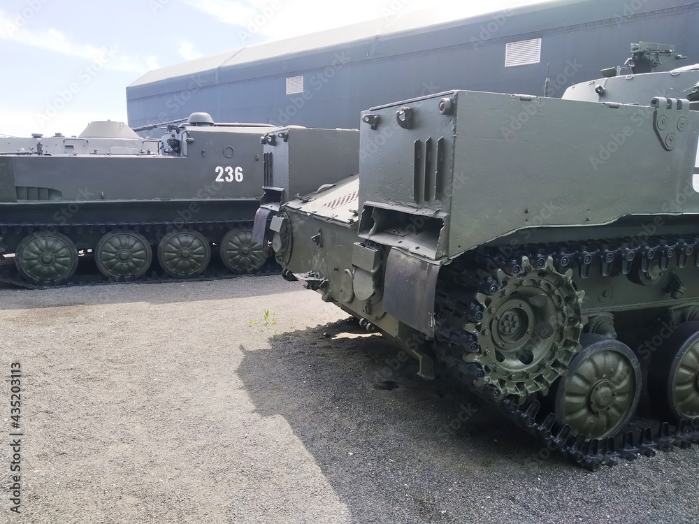 General view of military equipment and equipment at the Russian arms ...