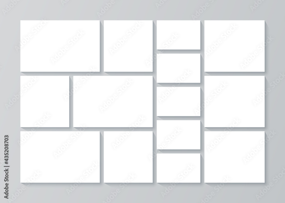 Photo collage grid. Moodboard template. Vector. Mood board background ...