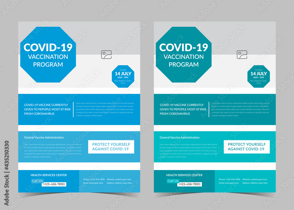 Vaccination flyer design. Vaccine leaflet template. Injection flyer ...