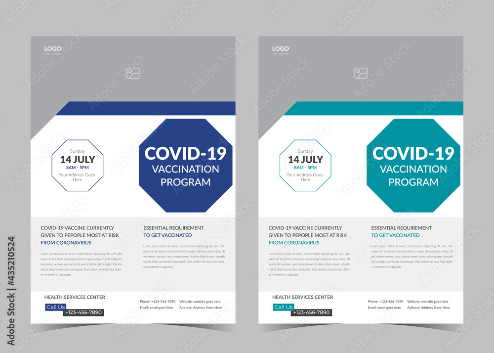 Vaccination flyer design. Vaccine leaflet template. Injection flyer ...