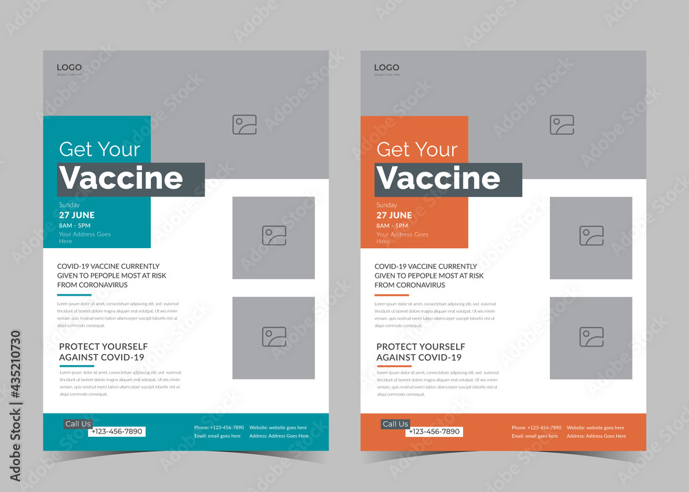 Vaccination flyer design. Vaccine leaflet template. Injection flyer ...