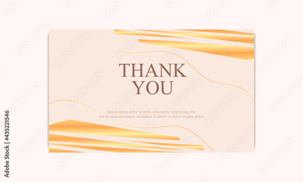 thank you card template with gold lines illustration vector background ...